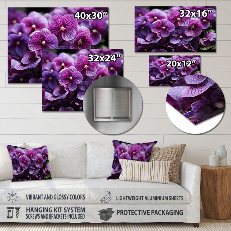 Ebern Designs Vibrant Violets Field Photo II - Floral Metal Wall Art Living Room - Wayfair Canada